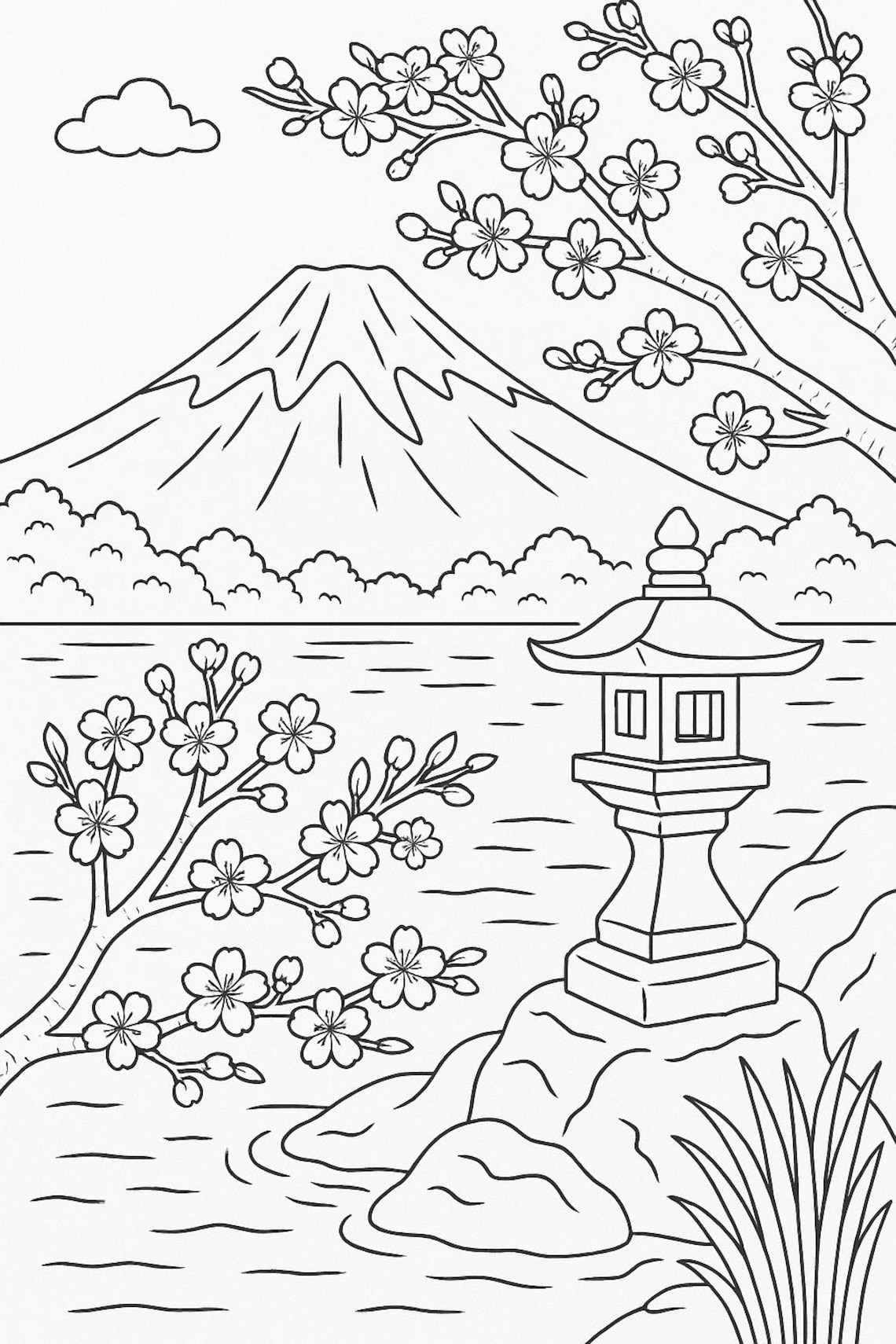 Japanese Coloring Book: Geishas, Pagodas, Mt. Fuji (printable PDF) - Etsy