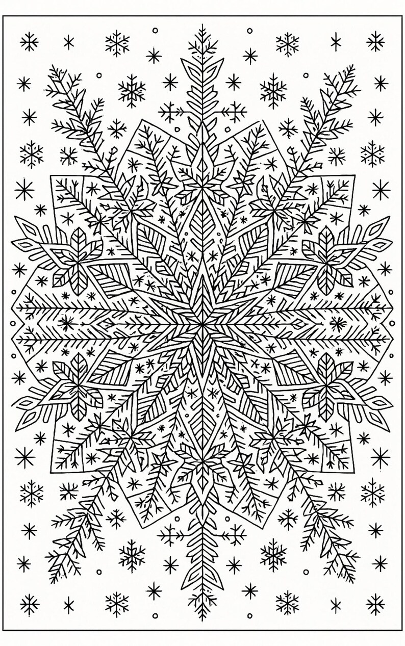 Winter Mandalas Coloring Book • Christmas Snowflake Designs • Cozy ...