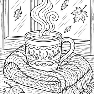 Cozy Autumn Coloring Book: Relaxing Fall Scenes (PDF Printable Pages - Etsy