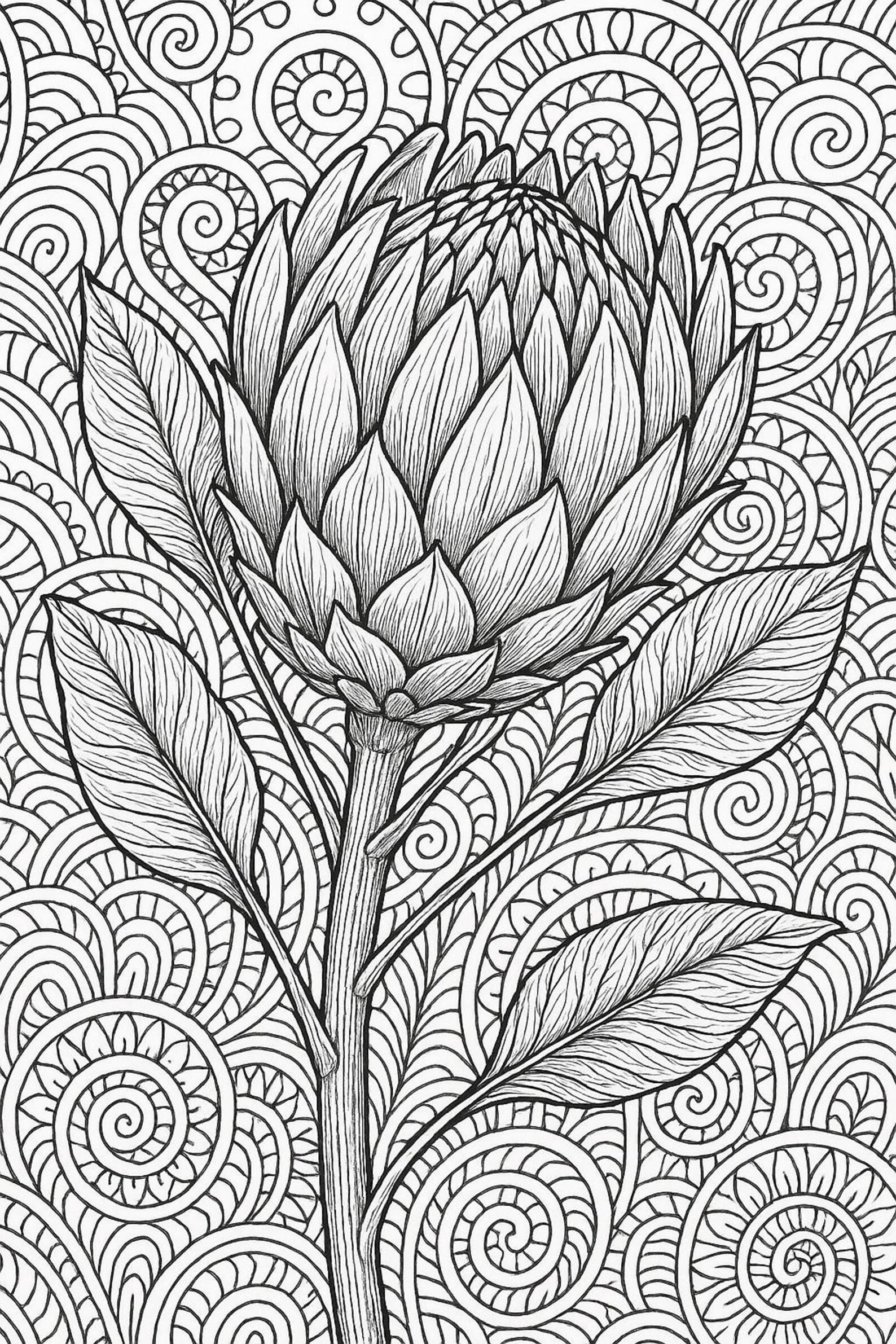 Exotic Blooms Coloring Book | 12 Printable Floral Pages | Botanical ...