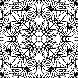 Black and White Mandalas Adult Coloring Book | 34 Pages | Digital ...