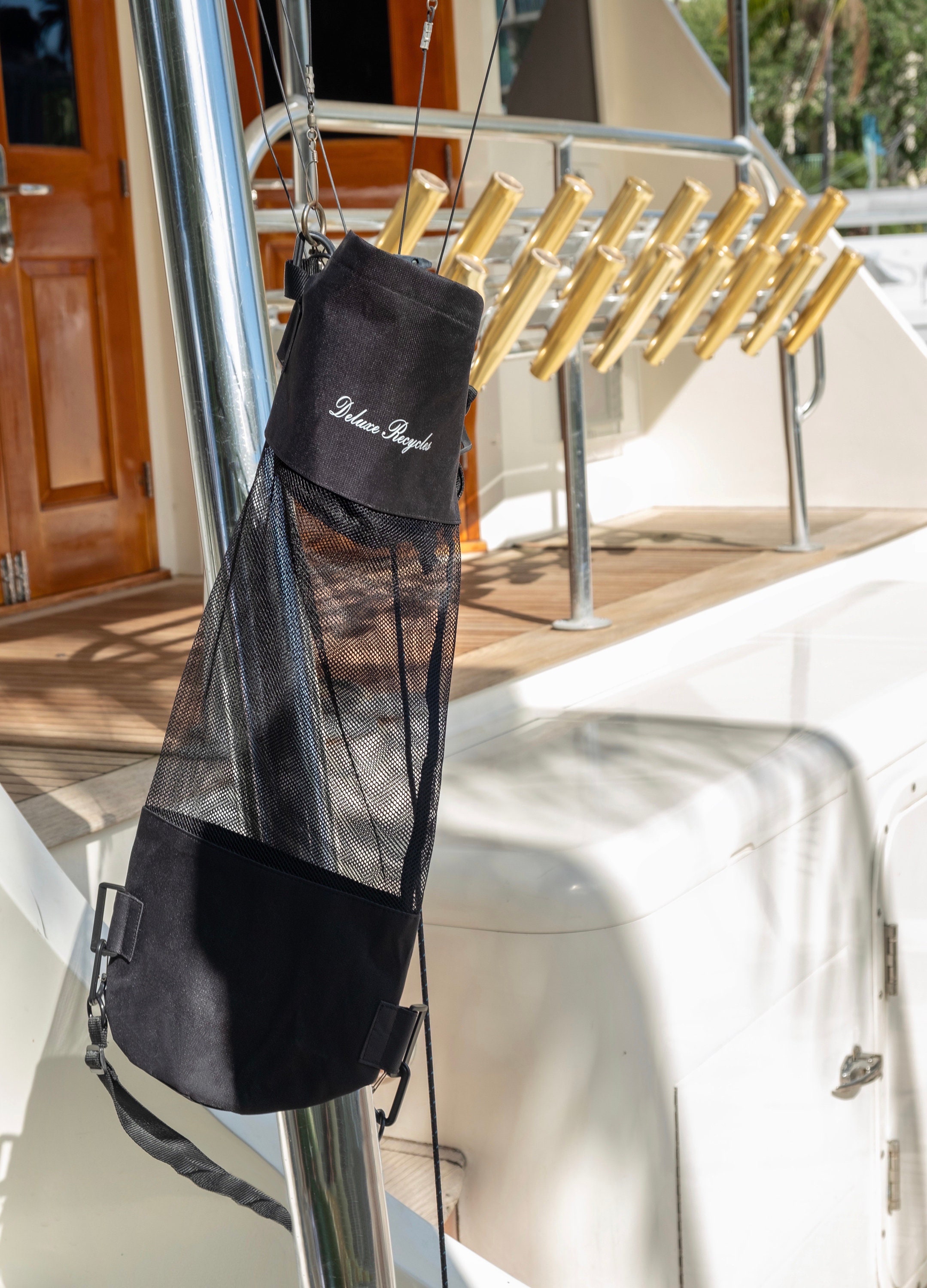 Deluxe Recycles Portable Mesh Trash Bag for Boat Washable Leakproof ...