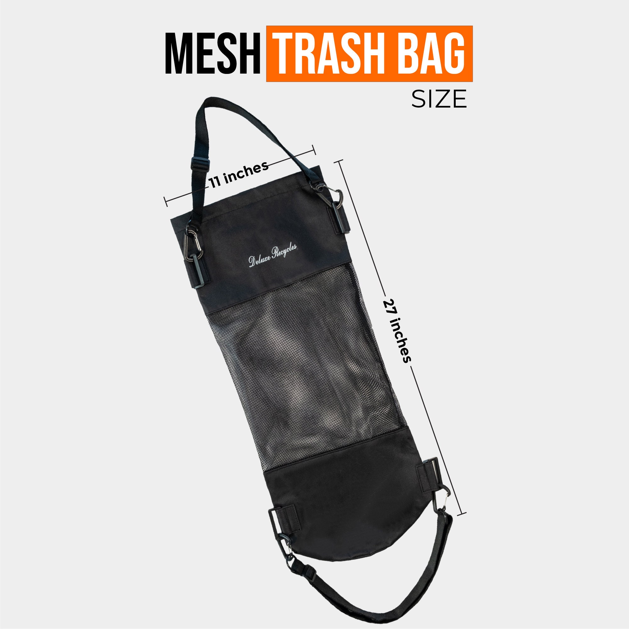 Deluxe Recycles Portable Mesh Trash Bag for Boat - Washable Leakproof ...