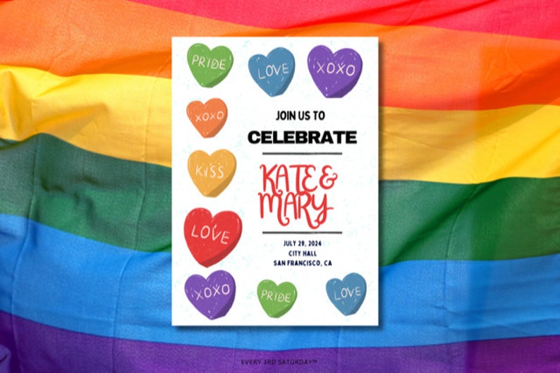 Lesbian Wedding Card Same Sex Wedding Party Invitations Personalized ...