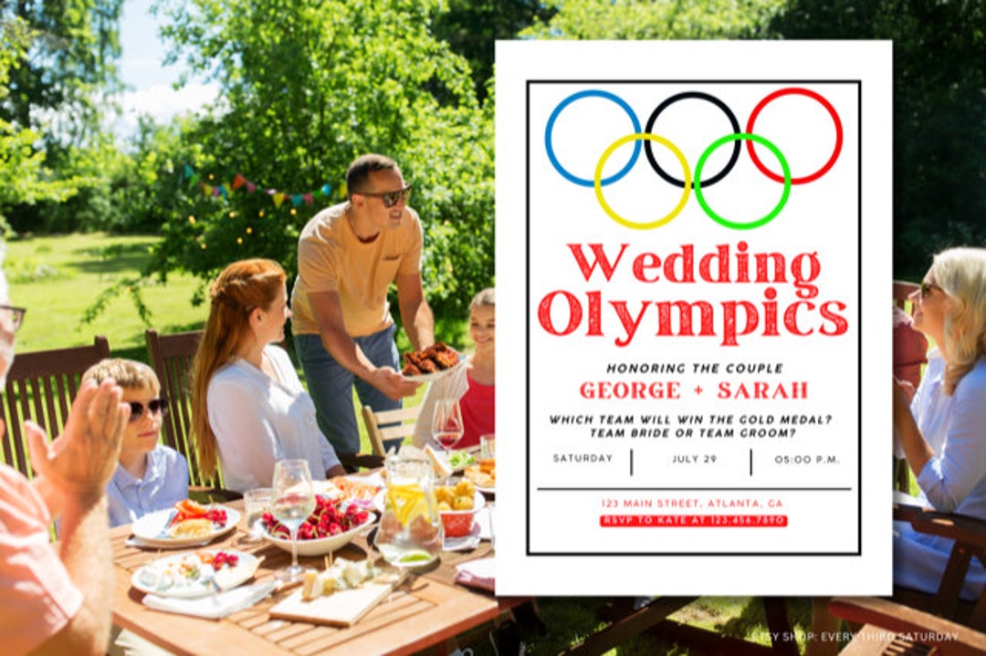 OLYMPICS WEDDING INVITATION Wedding Invitation Template Olympic Rings ...