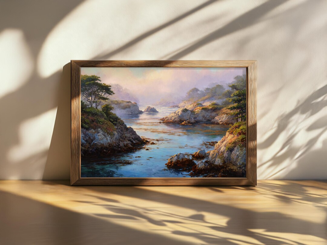 Printable Point Lobos Painting, California Winter Nature Wall Art ...