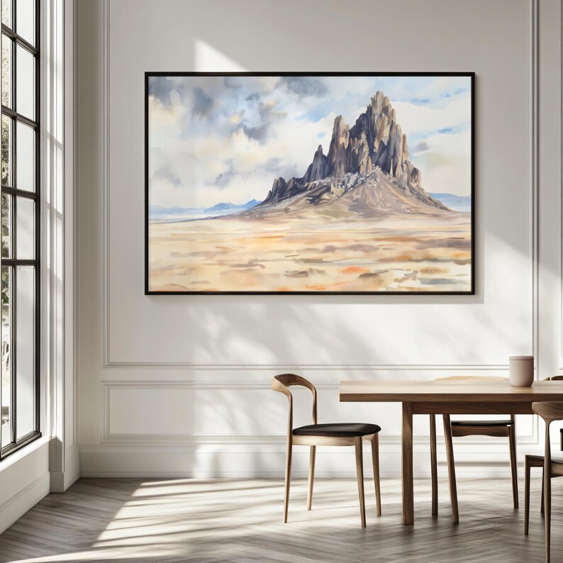 Printable Shiprock Peak Painting, Southwestern Navajo Monadnock Wall ...