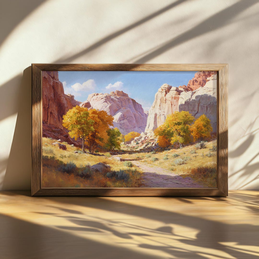 Printable Capitol Reef National Park Painting, Utah Desert Wall Art ...