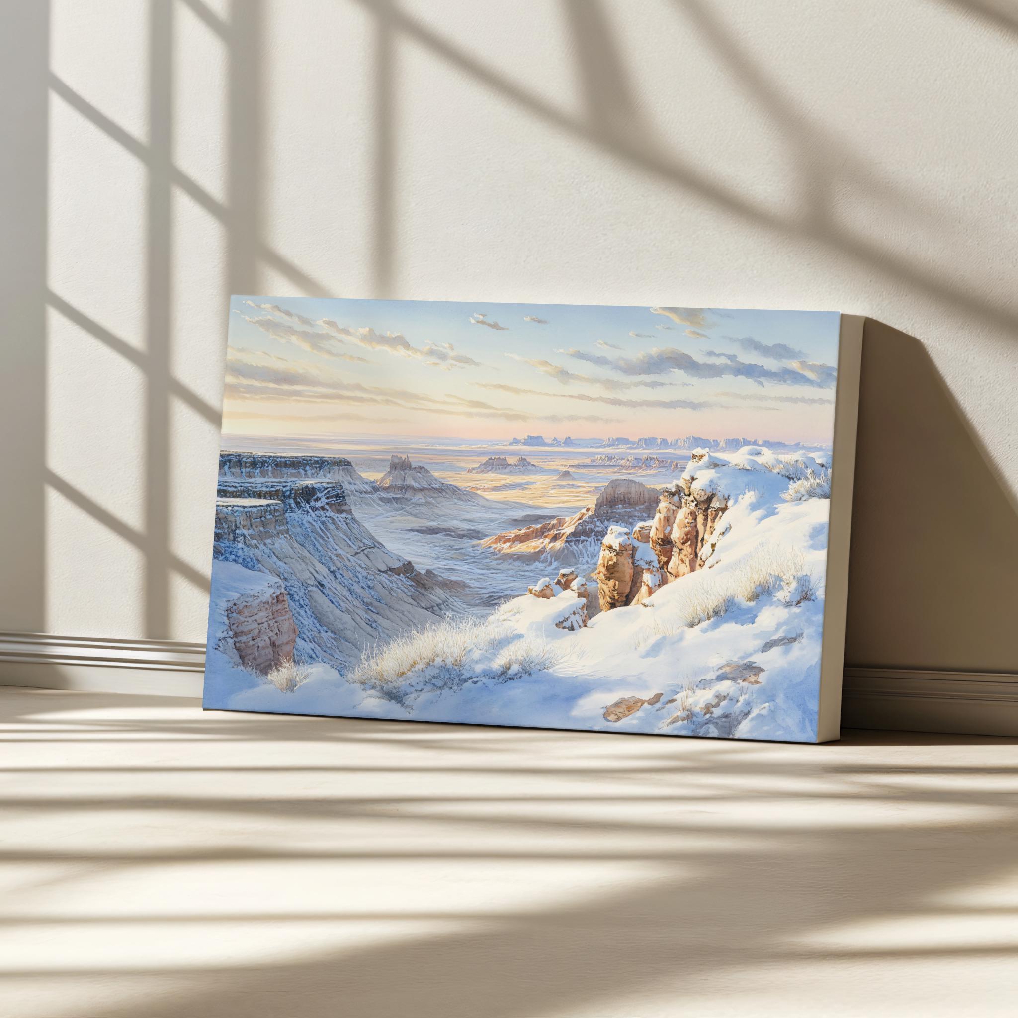 Printable Badlands National Park Painting, Pinnacles Overlook Wall Art ...