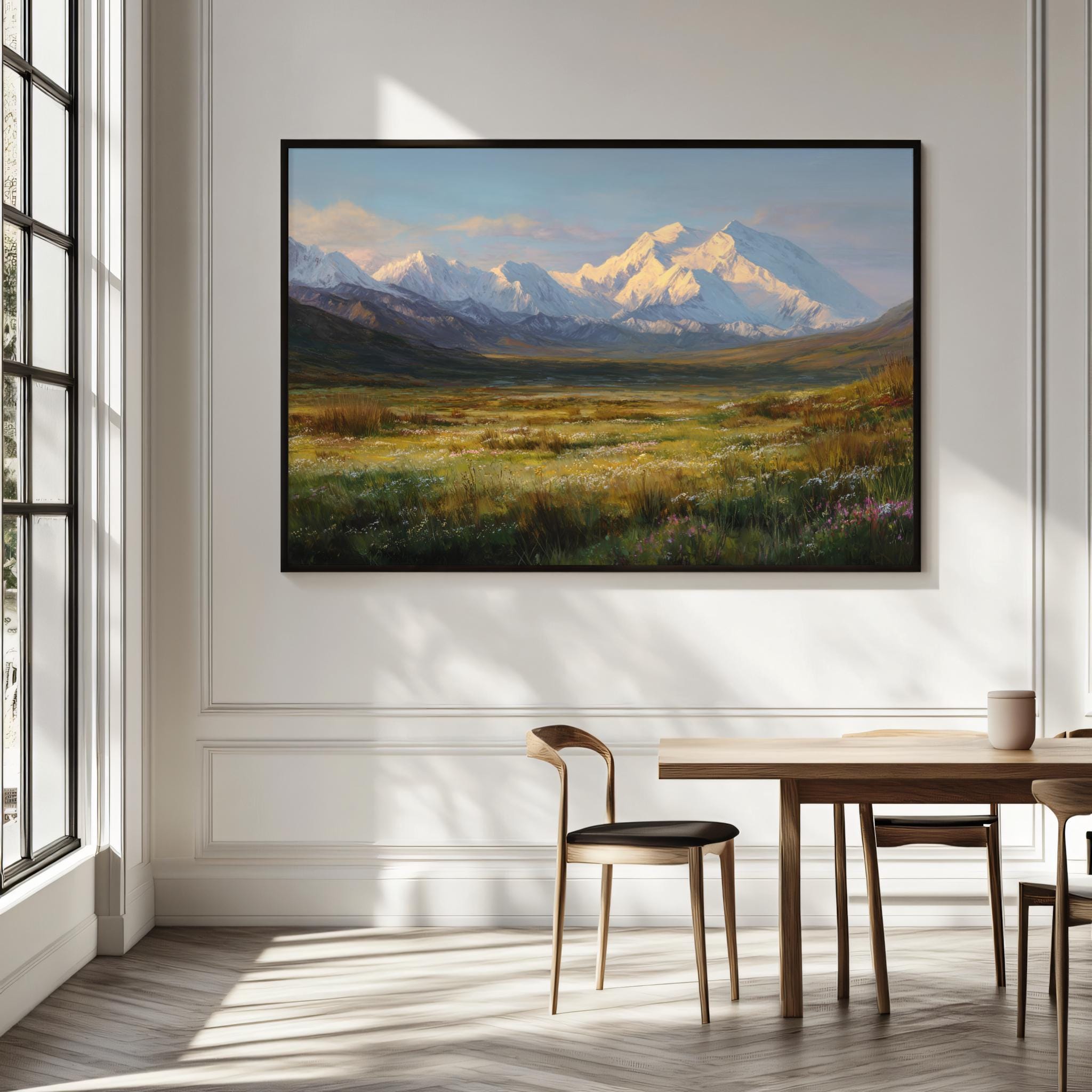 Denali National Park Painting, Mount Mckinley Peak Wall Art, Spring ...