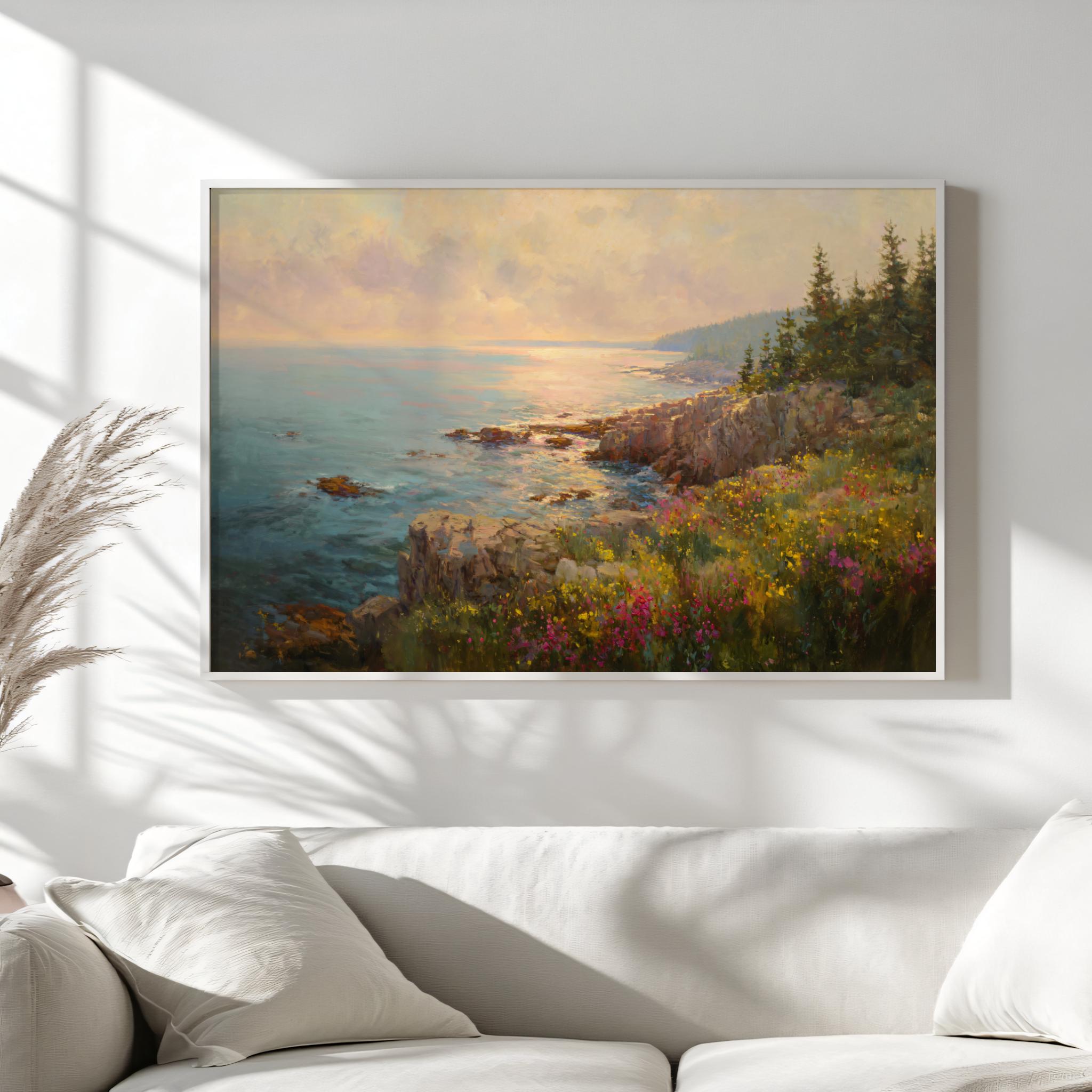 Acadia National Park Painting, East Atlantic Ocean Wall Art, Maine ...