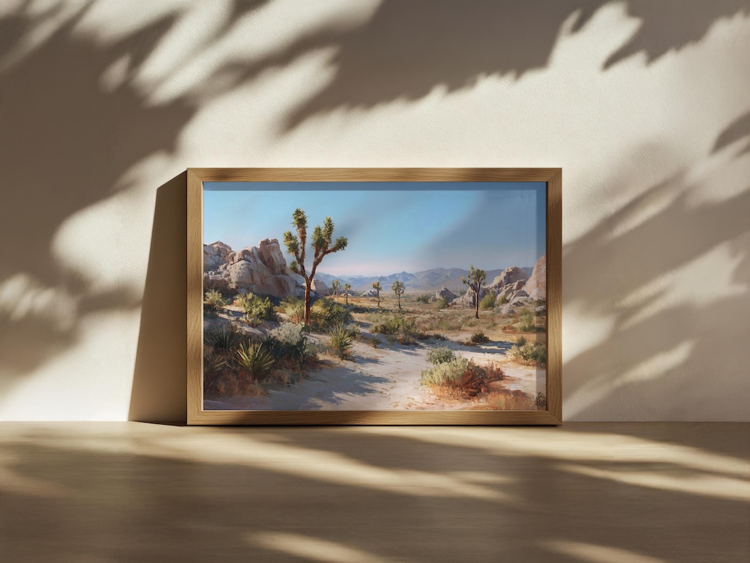 Joshua Tree National Park Painting, Mojave Desert Plants Wall Art ...