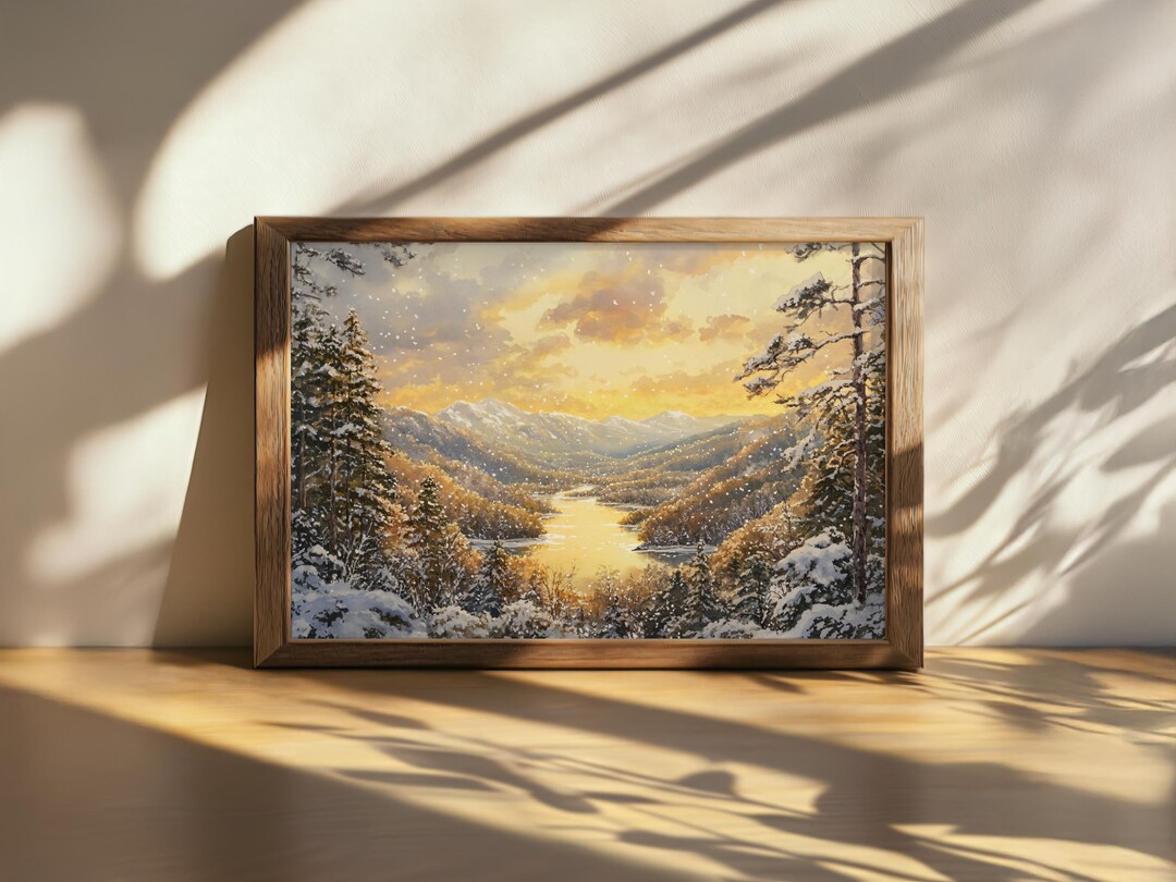Printable Fontana Lake Painting, Great Smoky Mountain National Park ...