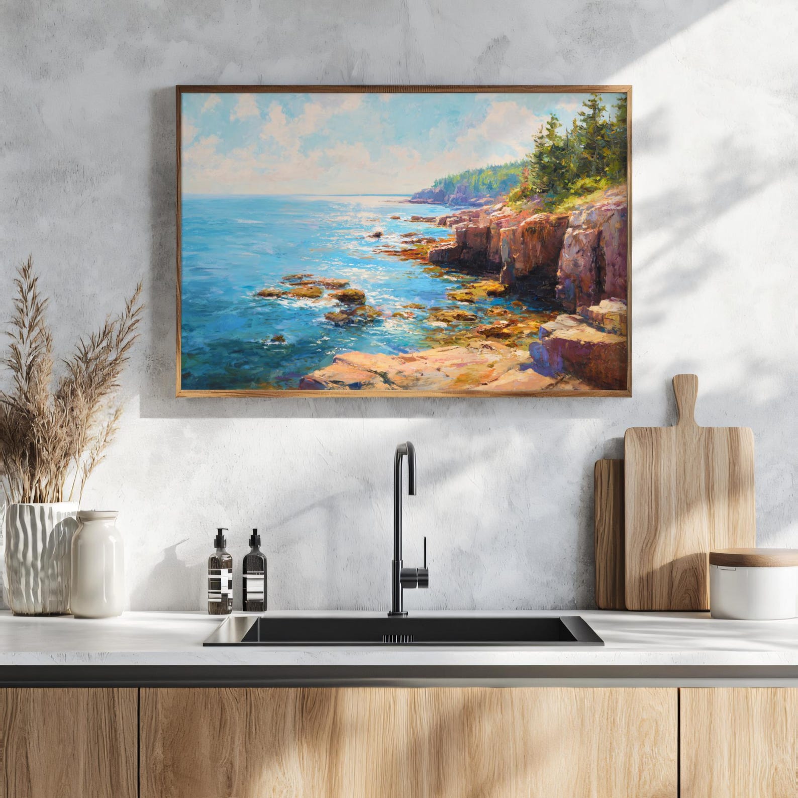 Acadia National Park Painting, East Atlantic Ocean Coast Wall Art ...