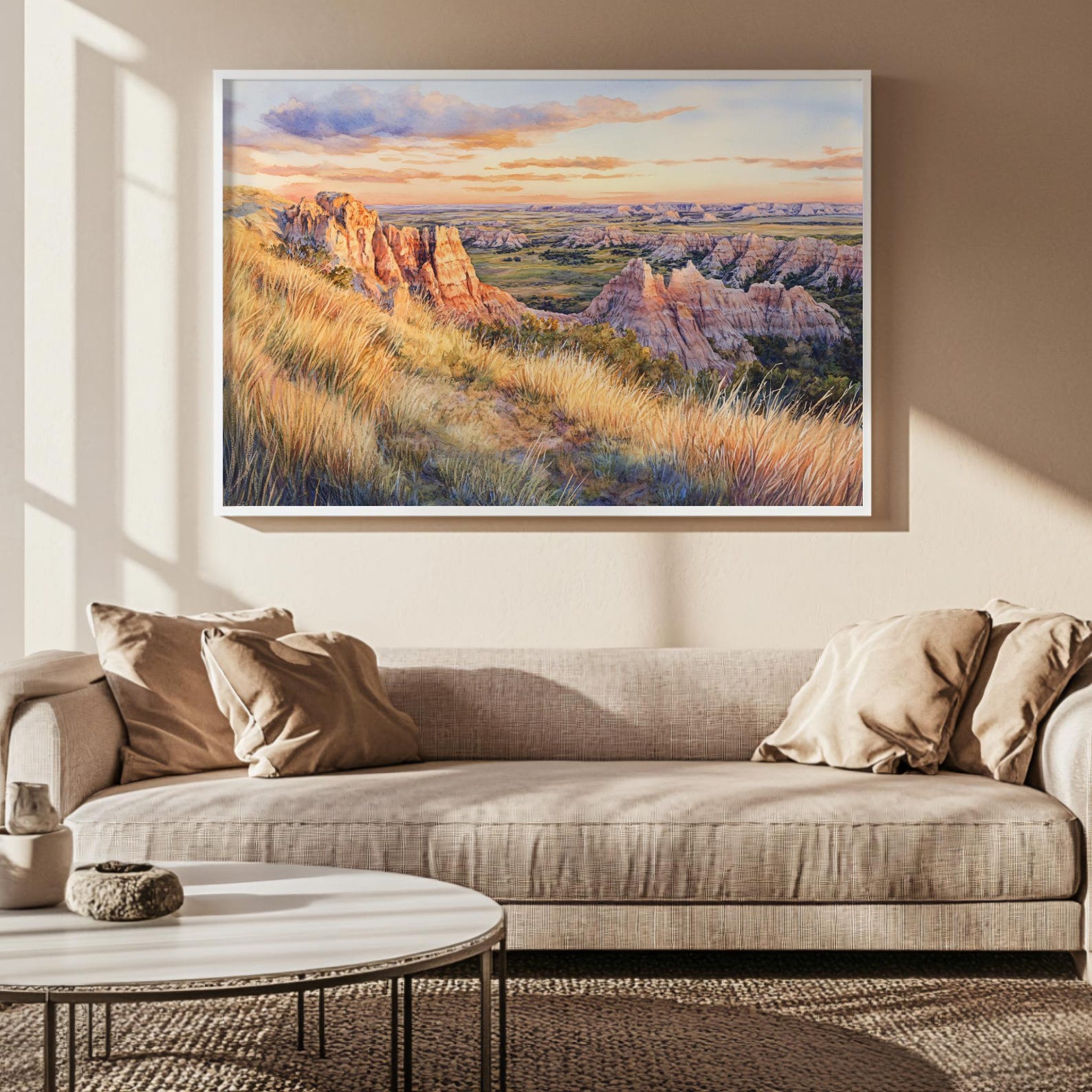 Badlands National Park Painting, Pinnacles Overlook Wall Art, South ...