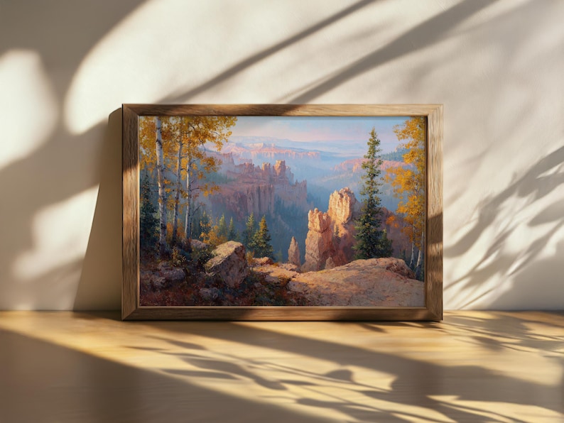 Printable Bryce Canyon National Park Painting, Utah Hoodoos Wall Art ...