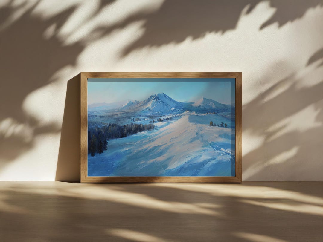 Lassen Volcanic National Park Painting, Volcano Mountain Wall Art ...
