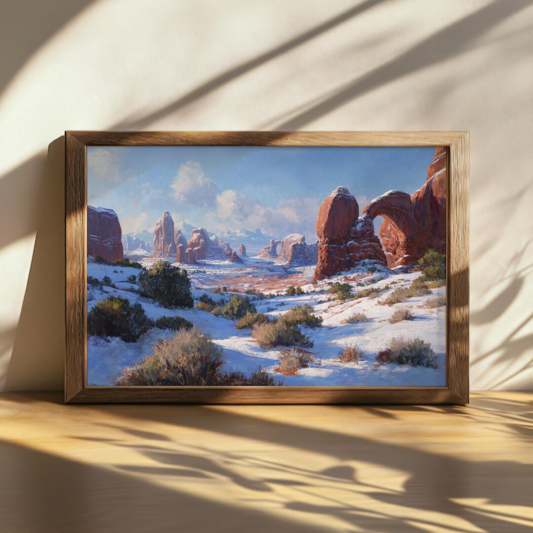 Printable Arches National Park Painting, Utah Desert Sandstone Wall Art ...