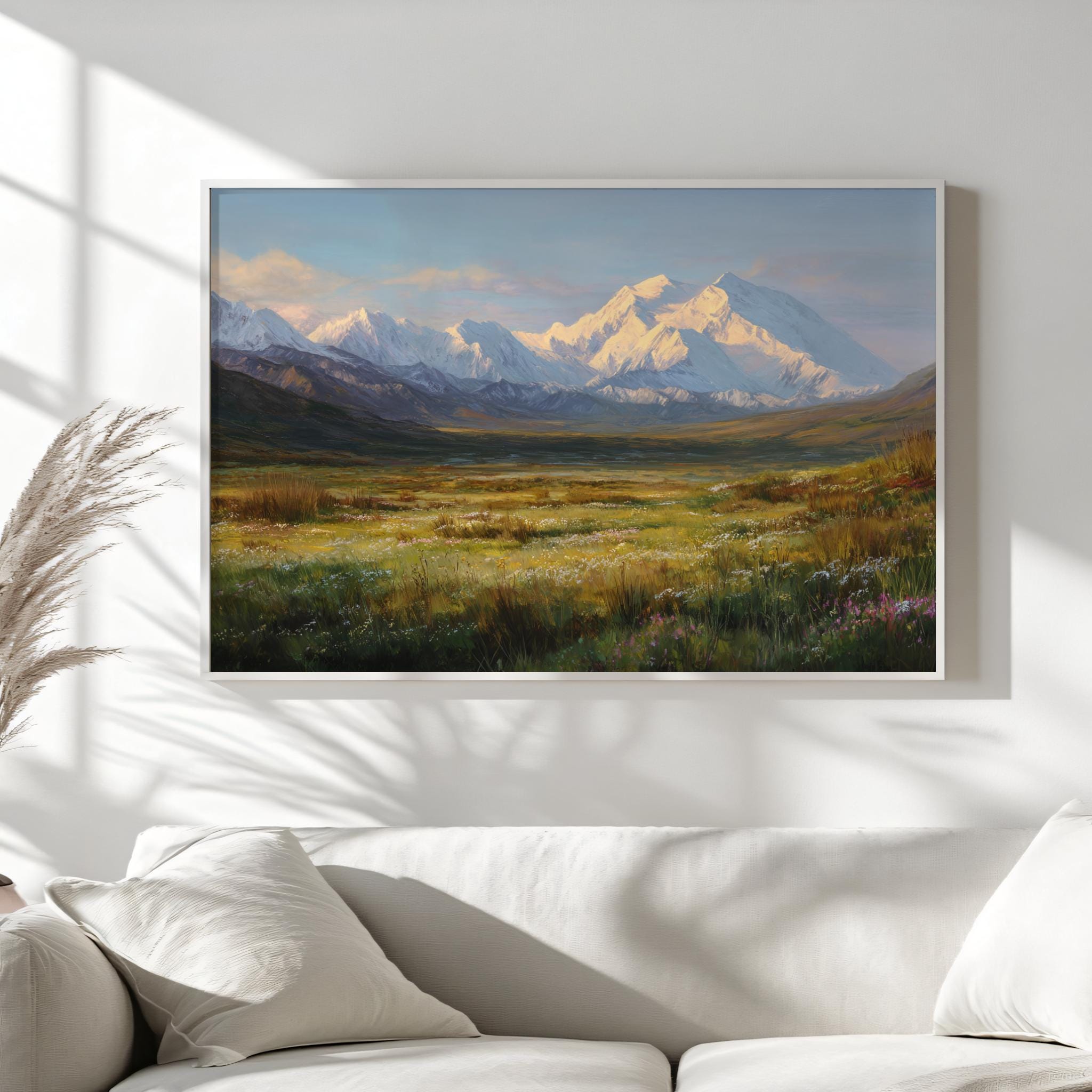 Denali National Park Painting, Mount Mckinley Peak Wall Art, Spring ...