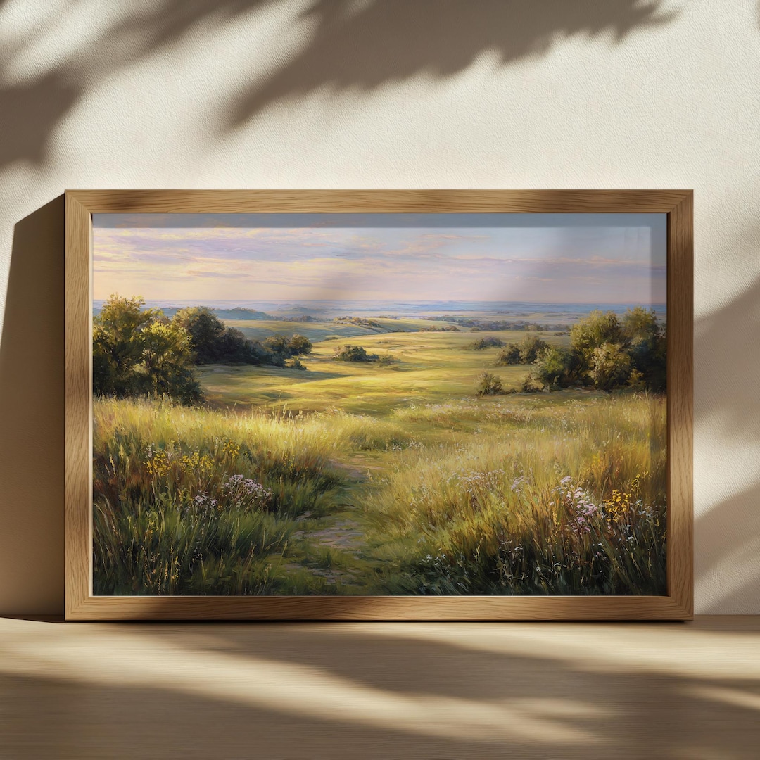 Flint Hills Sunrise Painting, Tallgrass Prairie National Preserve Wall ...