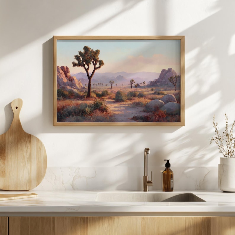 Printable Joshua Tree National Park Sunrise Painting, Mojave Desert ...