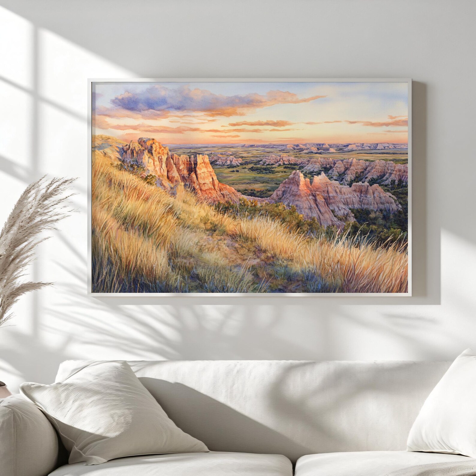 Badlands National Park Painting, Pinnacles Overlook Wall Art, South ...