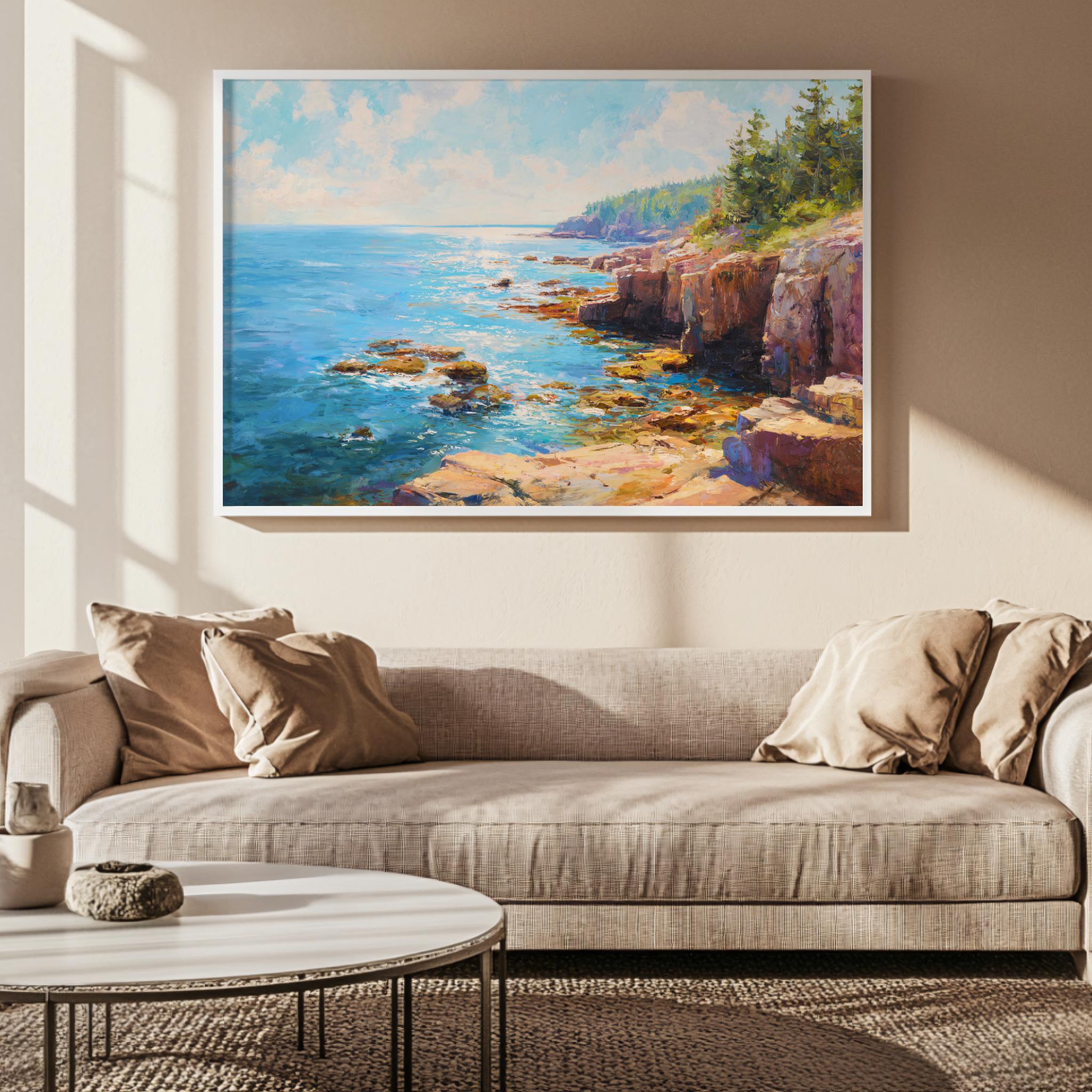 Acadia National Park Painting, East Atlantic Ocean Coast Wall Art ...