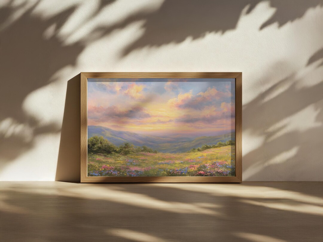 Shenandoah National Park Sunset Painting, Blue Ridge Mountain Wall Art ...