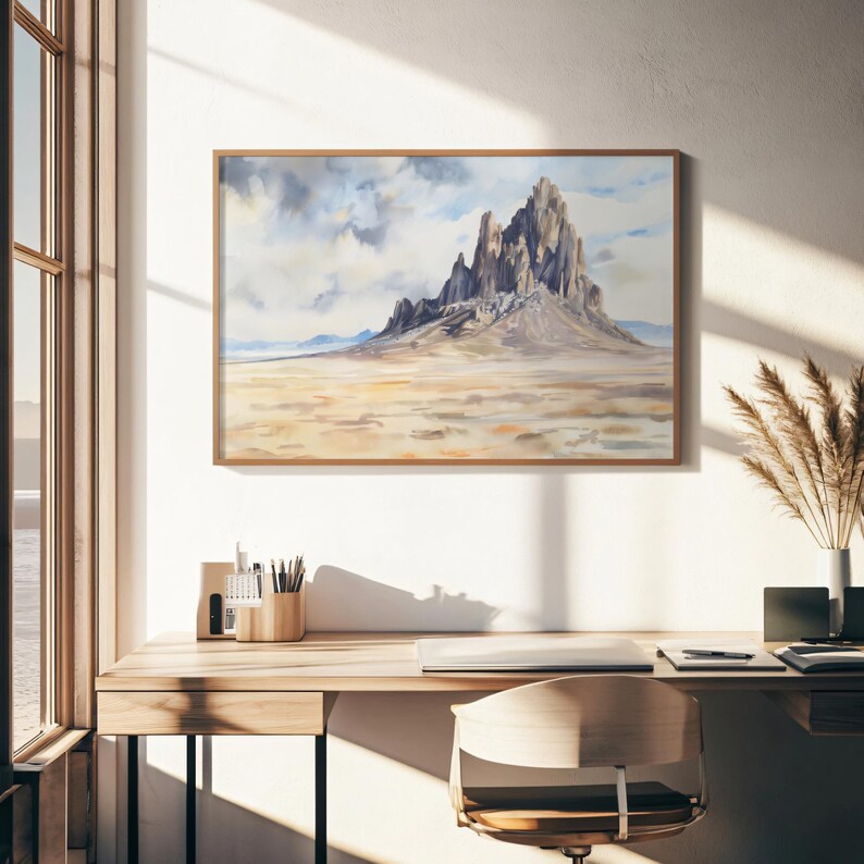 Printable Shiprock Peak Painting, Southwestern Navajo Monadnock Wall ...
