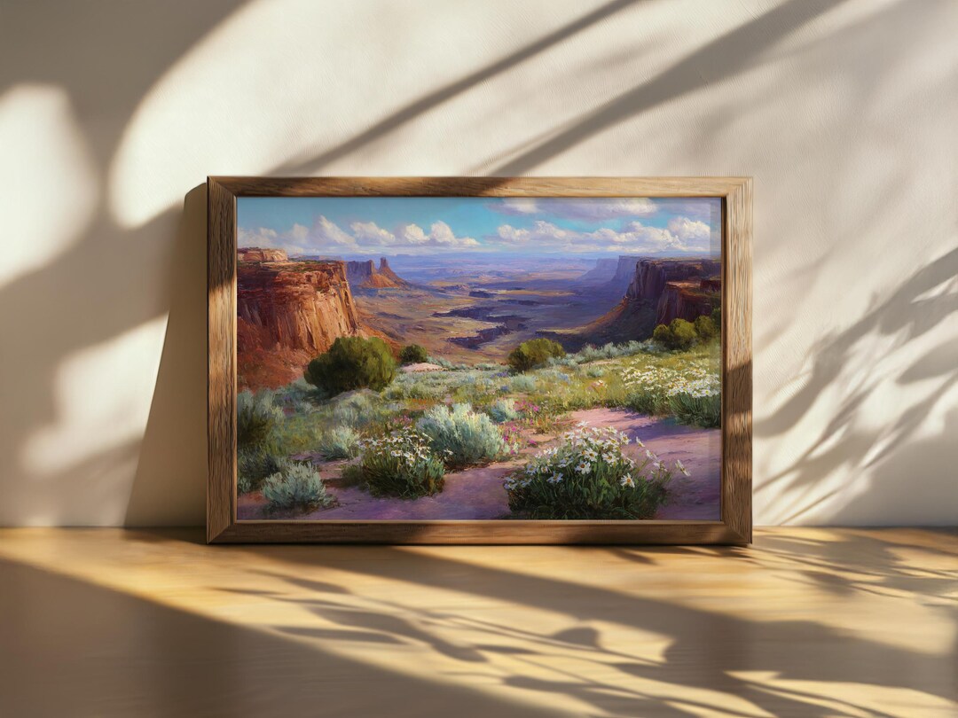 Printable Canyonlands National Park Painting, Utah Desert Mesa Wall Art ...