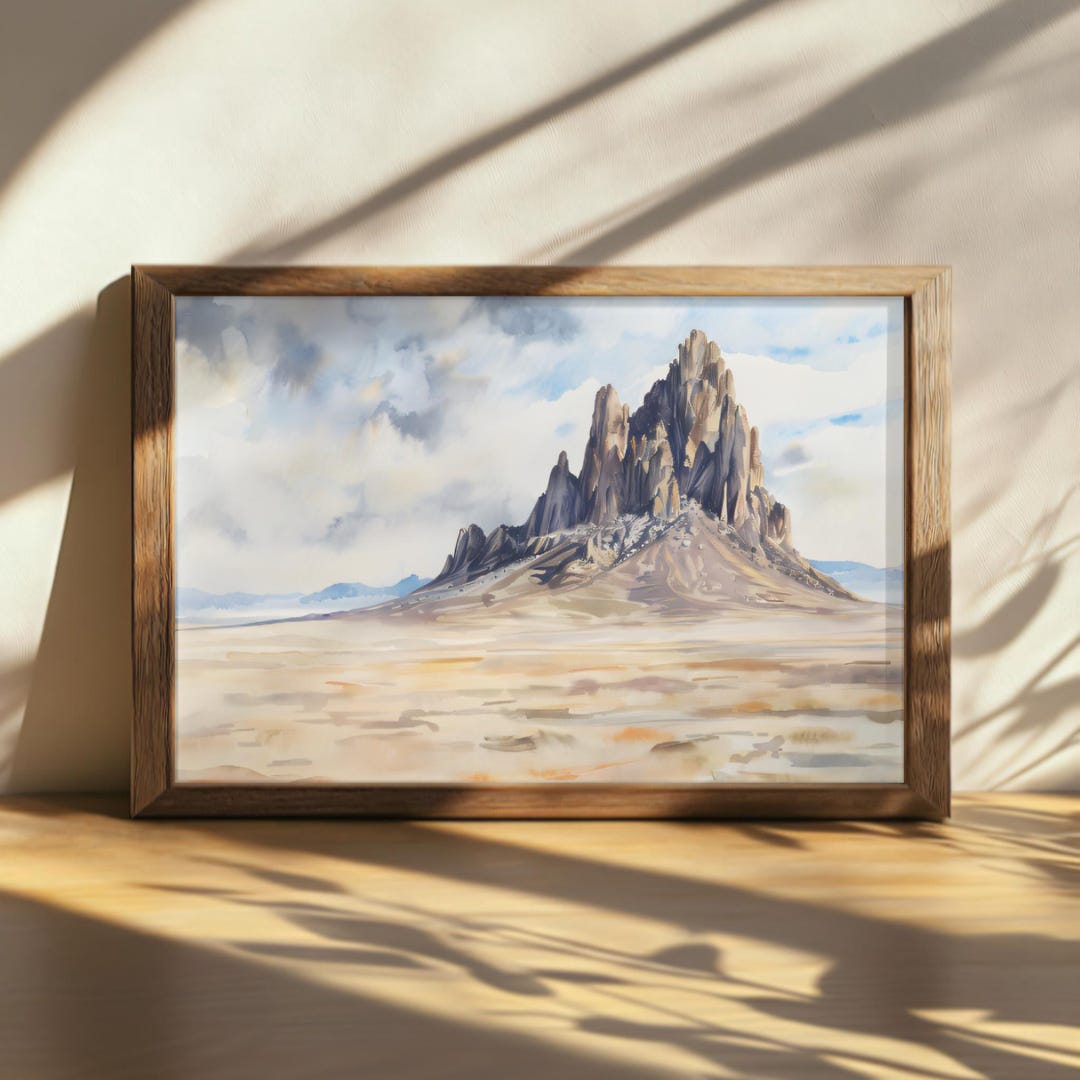 Printable Shiprock Peak Painting, Vintage New Mexico Wall Art ...