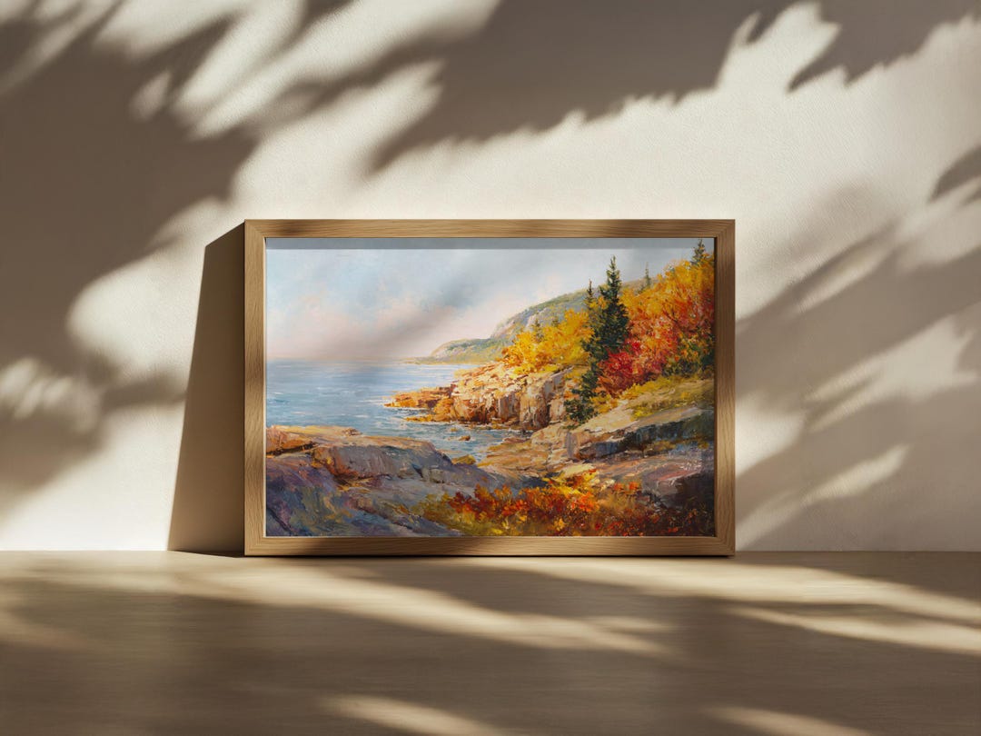 Acadia National Park Painting, East Atlantic Ocean Coast Wall Art ...