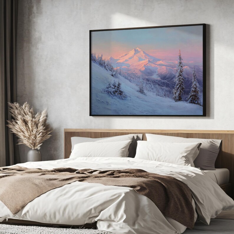 Mount Baker Sunrise Painting, Snoqualmie National Forest Wall Art ...
