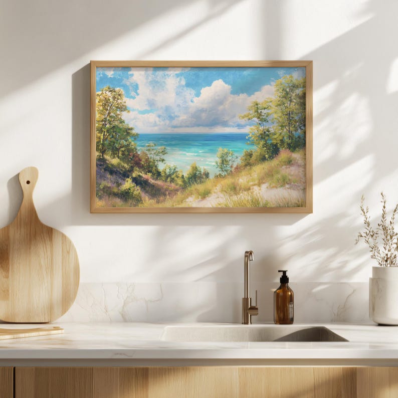 Lake Michigan Painting, Great Lakes of North American Wall Art ...
