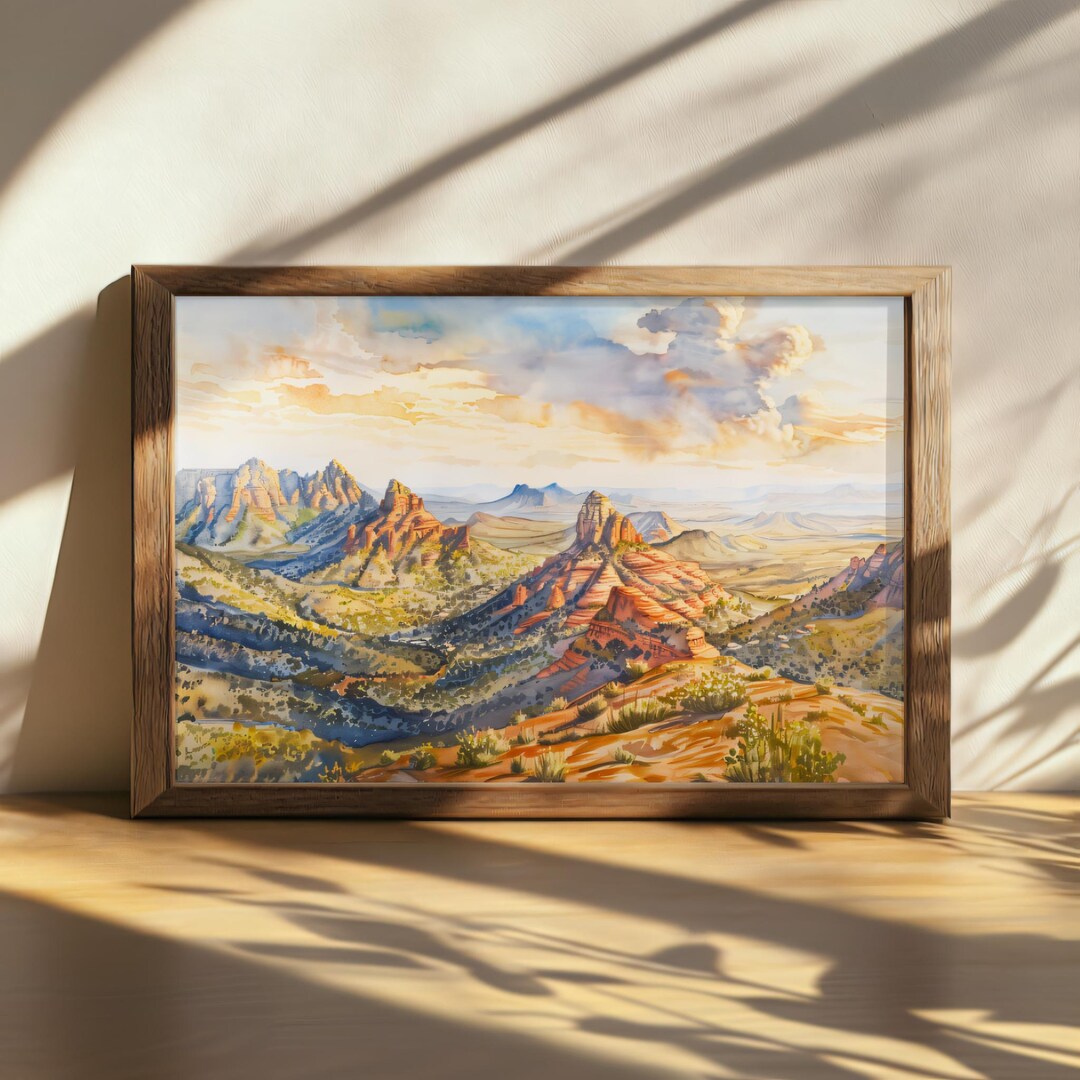 Printable Sedona Bell Rock Painting, Red Rock State Park Wall Art ...