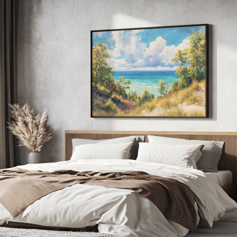 Lake Michigan Painting, Great Lakes of North American Wall Art ...