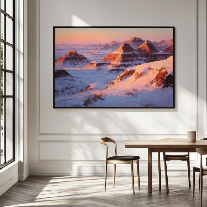 Printable Badlands National Park Sunset Painting, South Dakota Wall Art ...