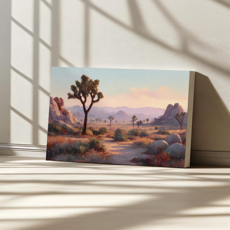 Printable Joshua Tree National Park Sunrise Painting, Mojave Desert ...
