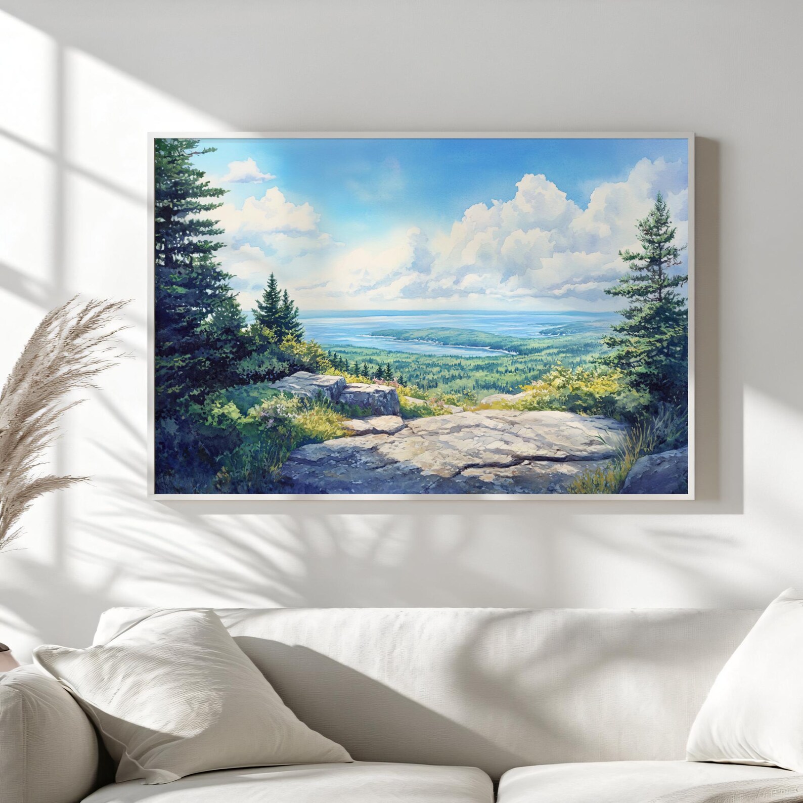Acadia National Park Painting, Cadillac Mountain Wall Art, Maine Summer ...