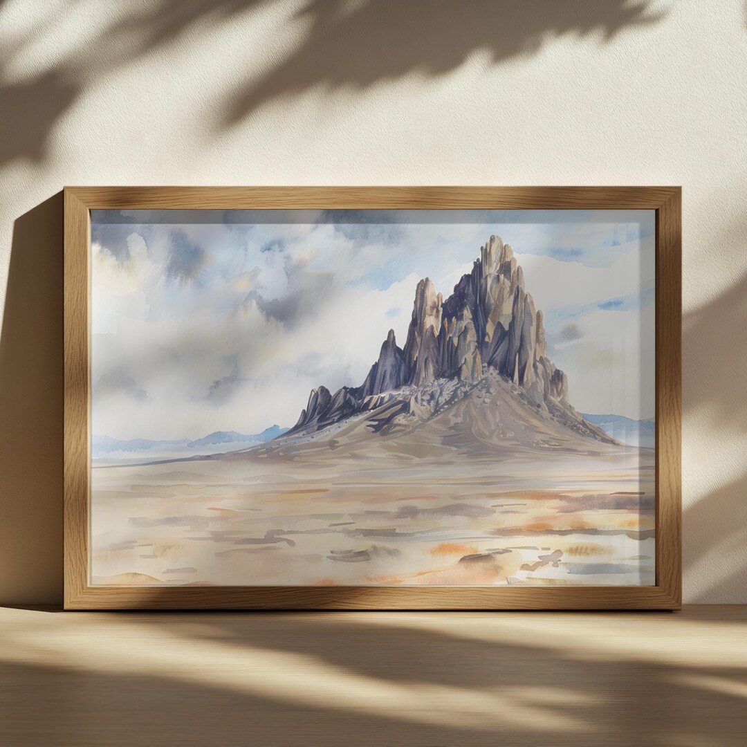 Shiprock Peak Painting, Southwestern Navajo Monadnock Wall Art, New ...