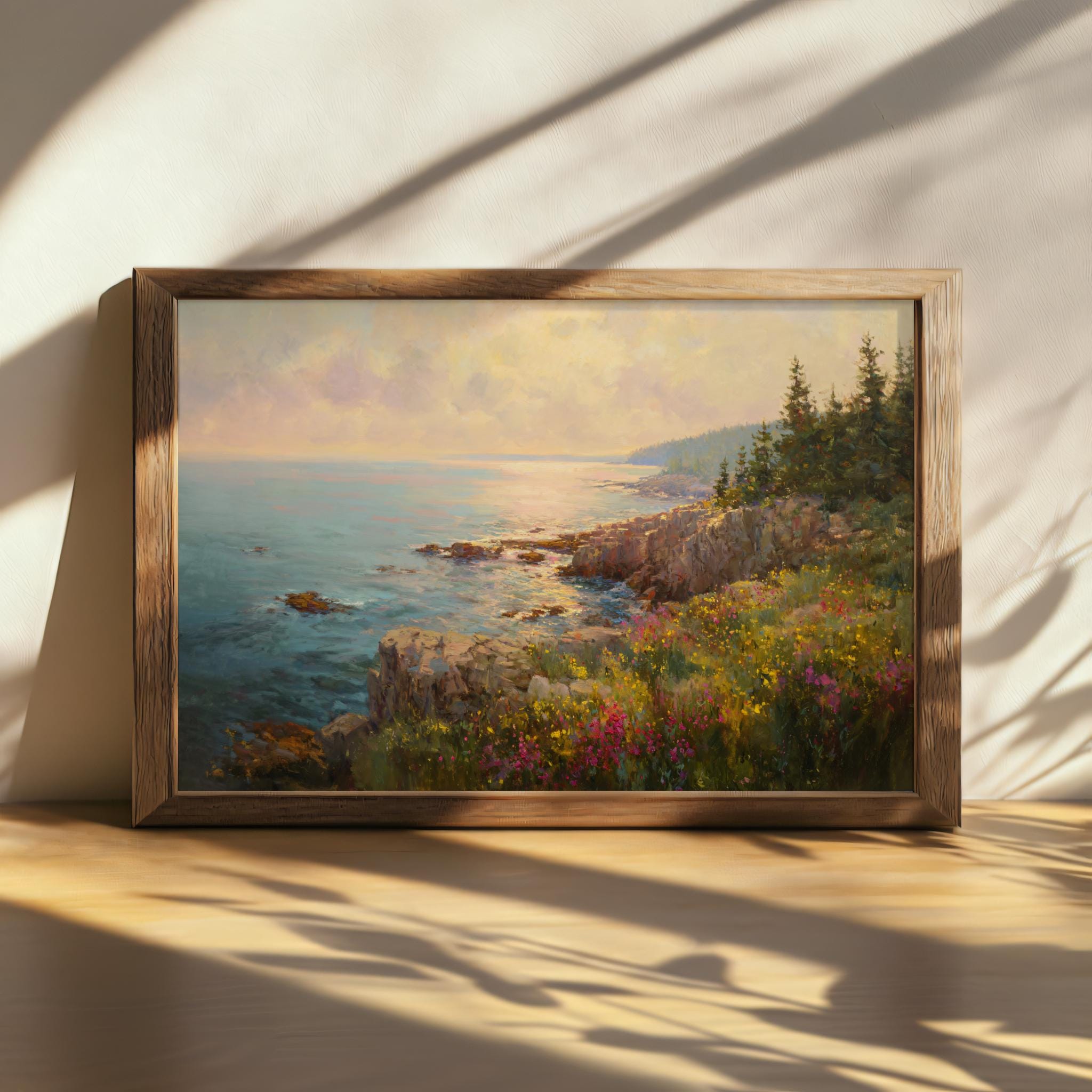 Acadia National Park Painting, East Atlantic Ocean Wall Art, Maine ...