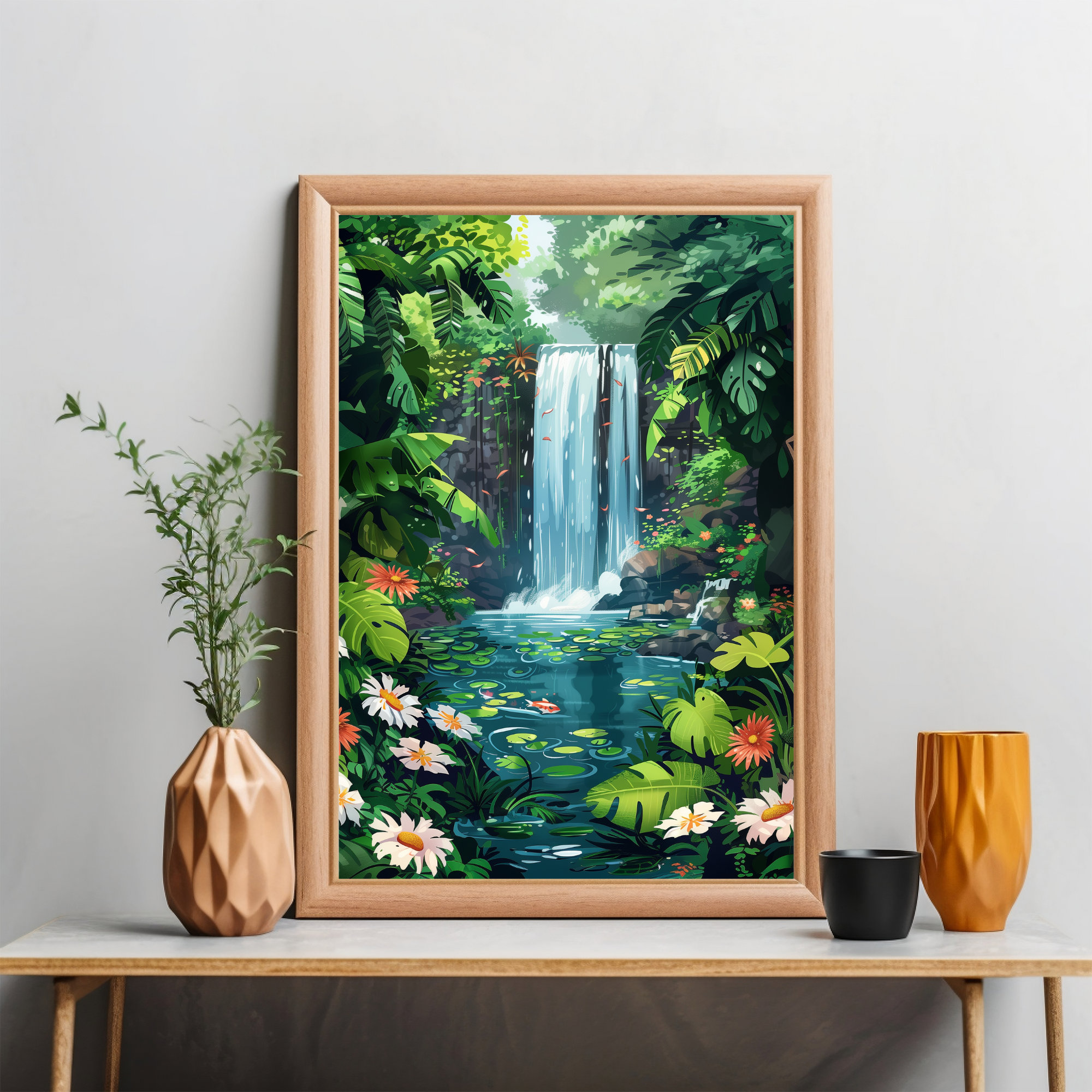 Nature's Symphony, Waterfall Poster, Waterfall Print, Waterfall Nature ...