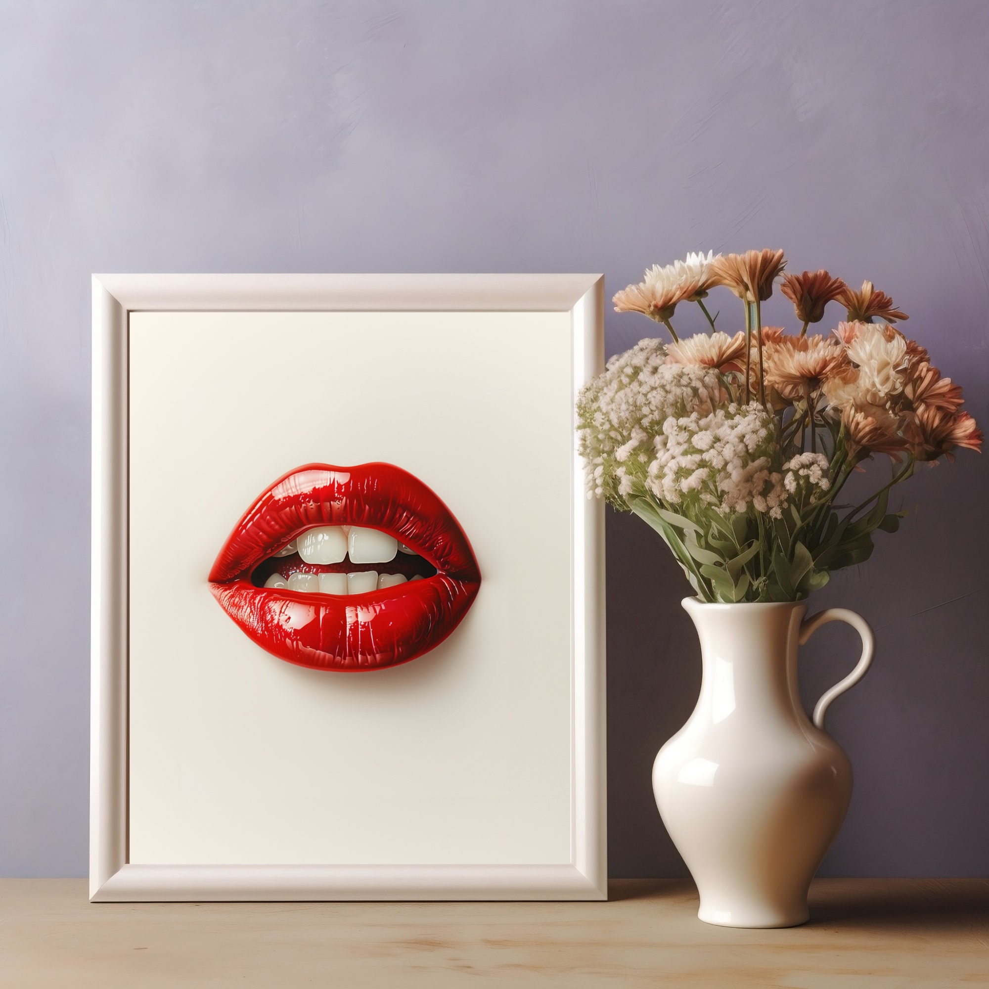 Red Lips Minimalist, Woman Poster, Red Lips, Woman Print, Minimalist ...