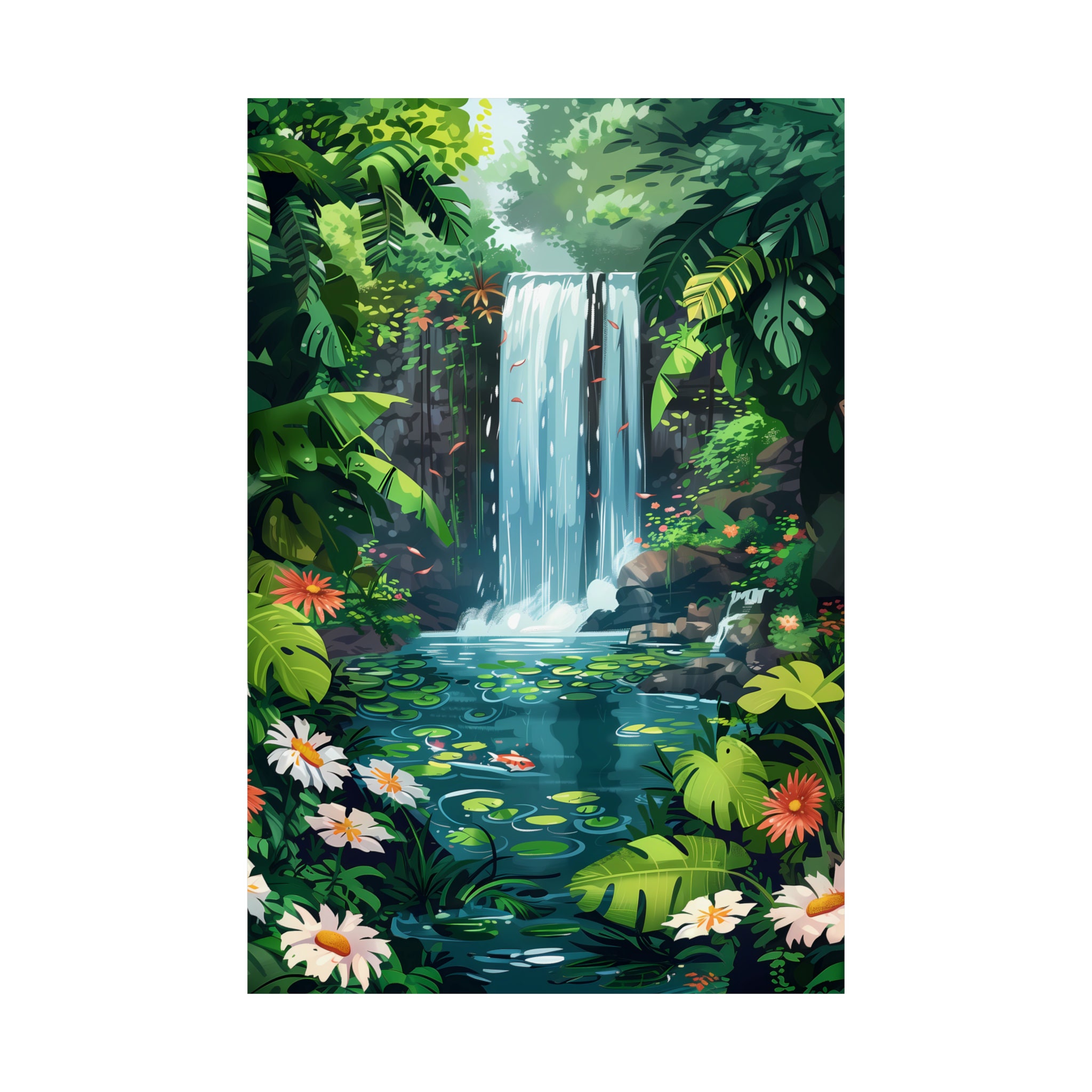Nature's Symphony, Waterfall Poster, Waterfall Print, Waterfall Nature ...