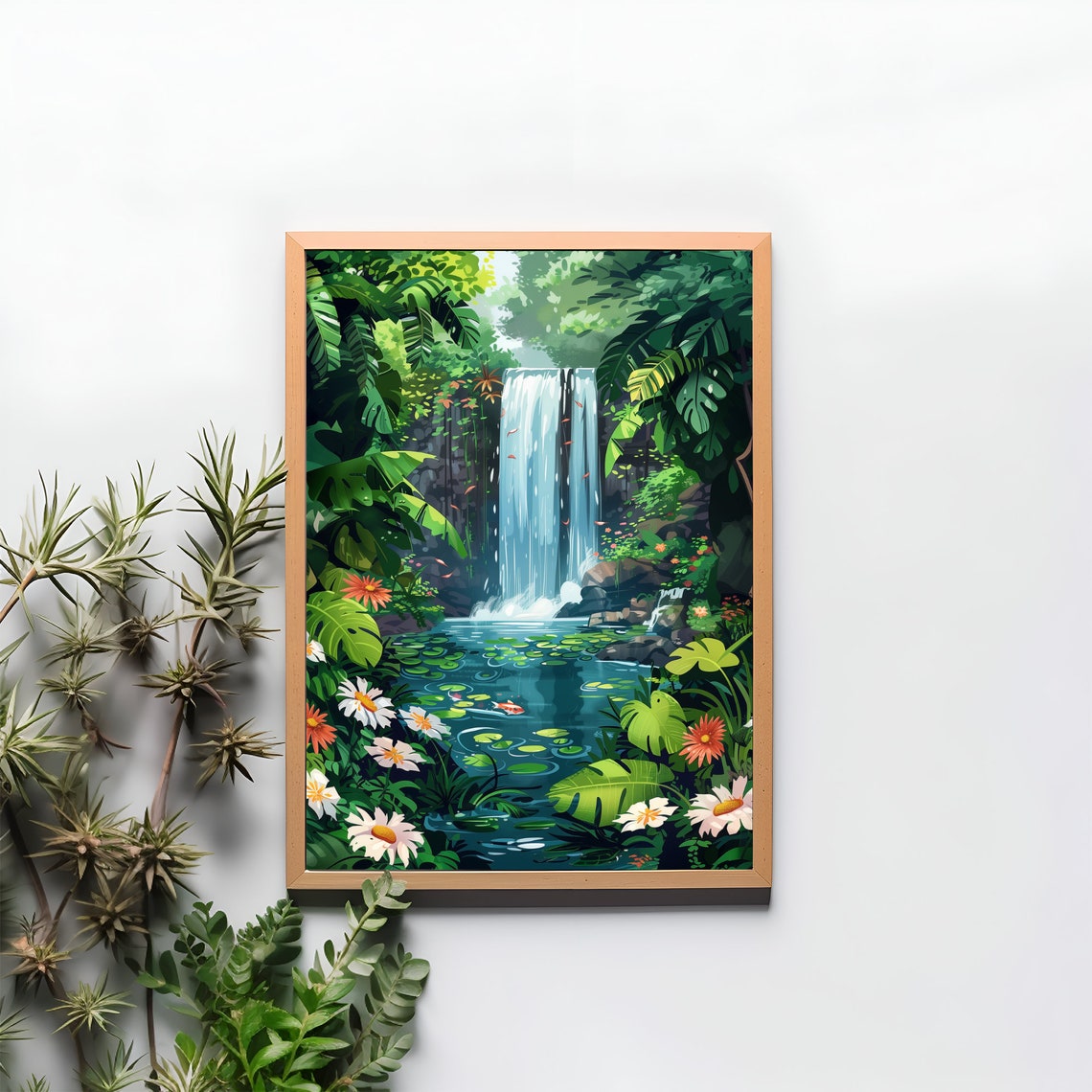 Nature's Symphony, Waterfall Poster, Waterfall Print, Waterfall Nature ...