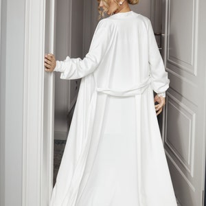 Ivory Boudoir Robe, Bridal Robe With Train, Maxi Bride Robe, Long ...