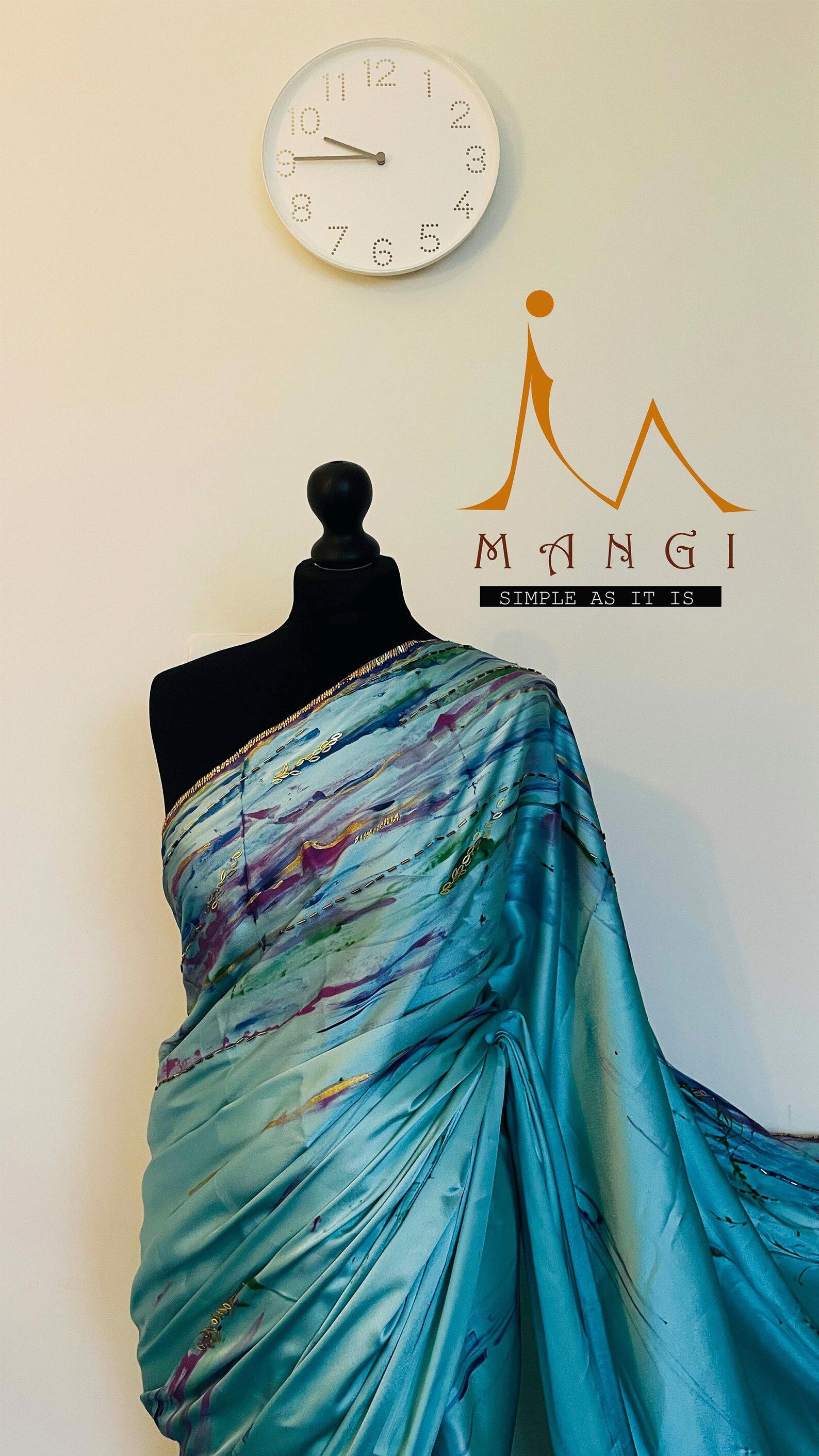 Hand Painted Saree With Bead Work for Any Occasion - Etsy