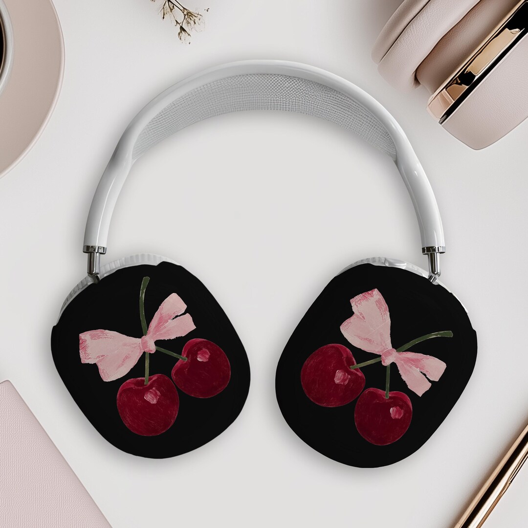 Cherry Bow Airpods Max Case Black Aesthetic Pretty Coquette Headphones ...