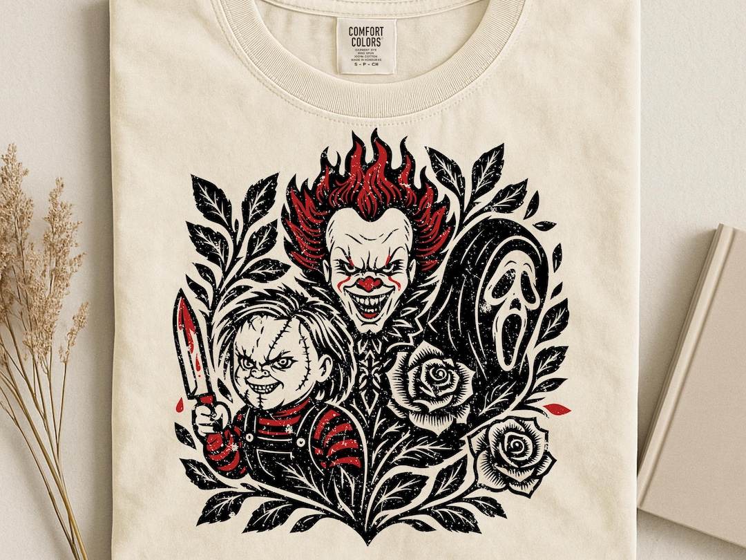 Chucky Pennywise Ghostface PNG, Retro Horror Movie Clipart Bundle Scary ...