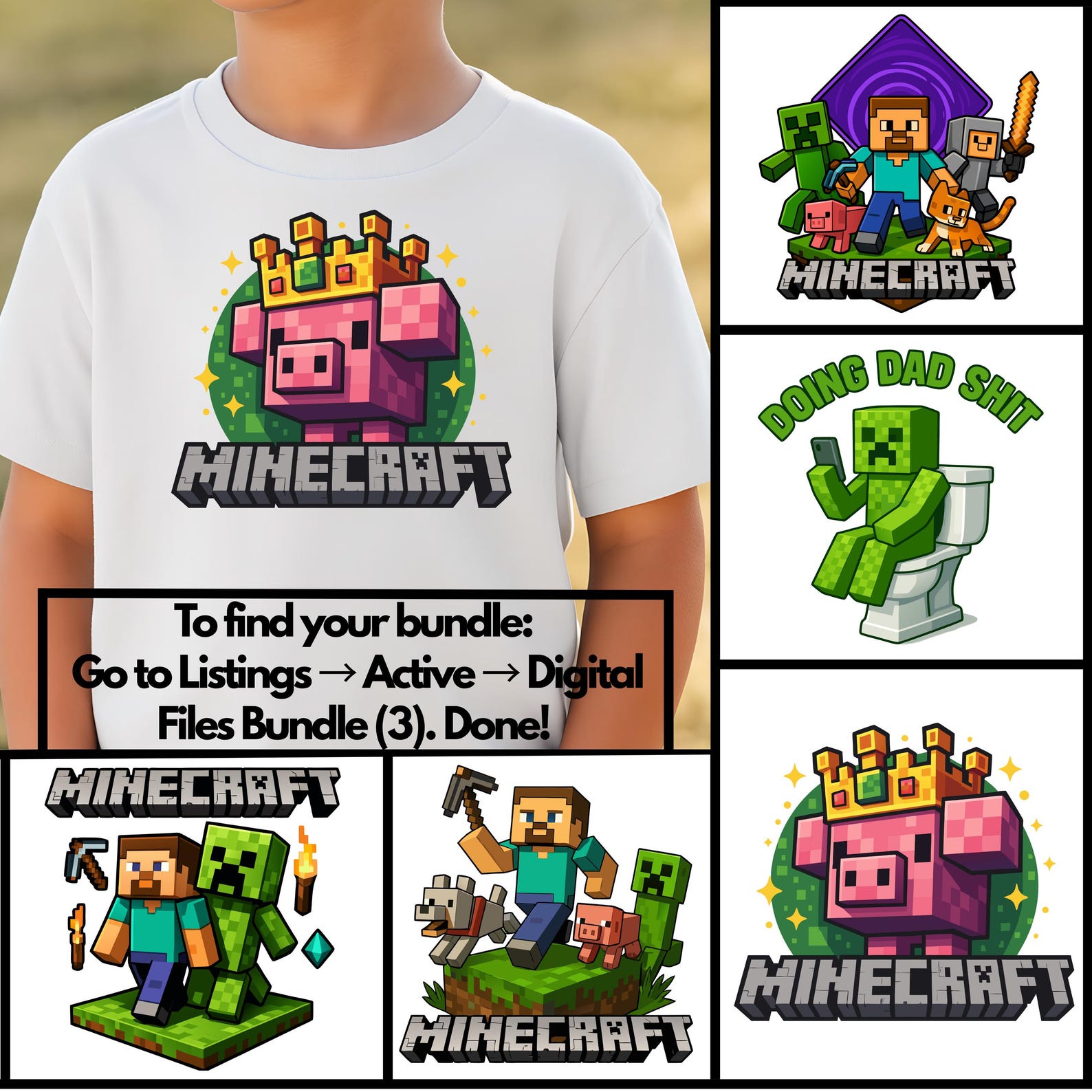 Voxel Chicken Jockey PNG Bundle, Funny Blocky Zombie Riding Chicken ...